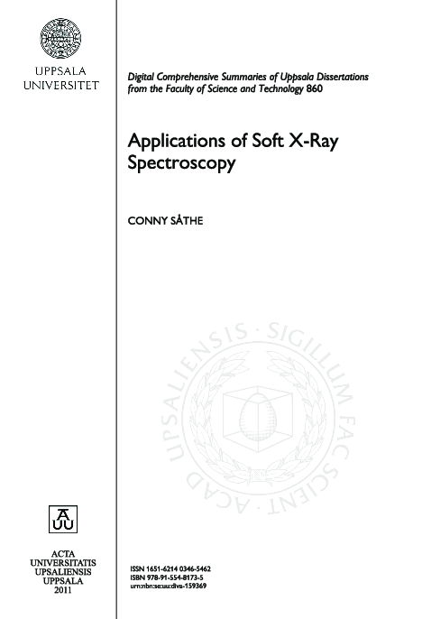(PDF) Applications of Soft X-Ray Spectroscopy