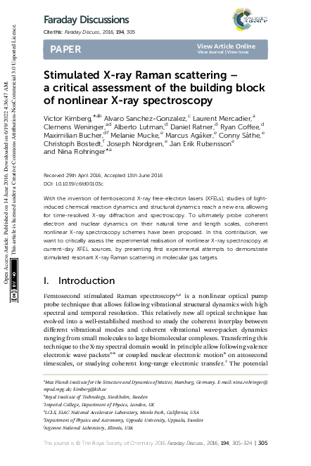 (PDF) Stimulated X-ray Raman scattering – a critical assessment of the ...