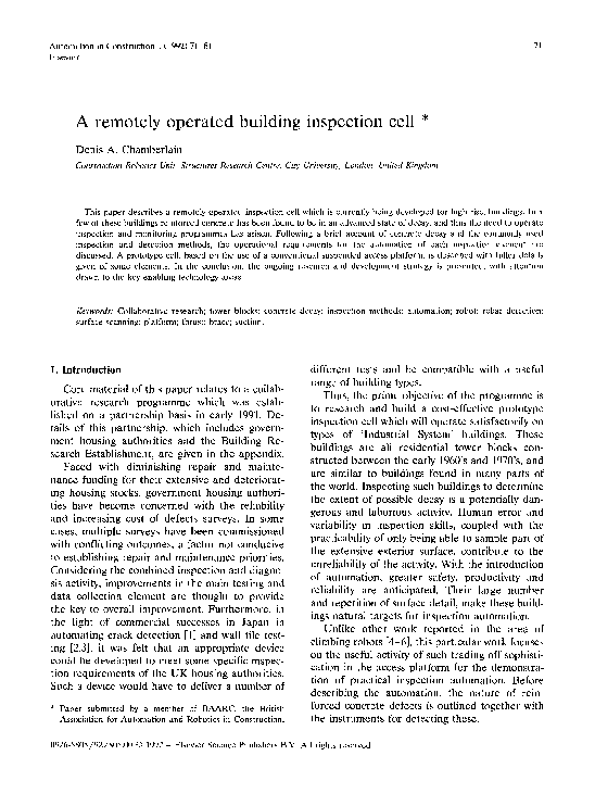 (PDF) A remotely operated building inspection cell