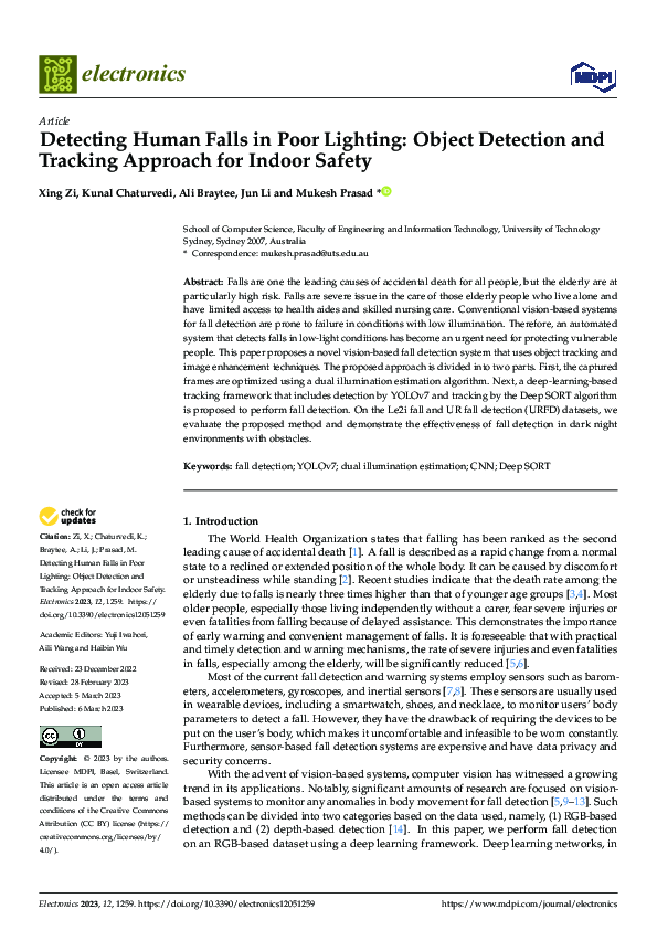 (PDF) Detecting Human Falls in Poor Lighting: Object Detection and ...