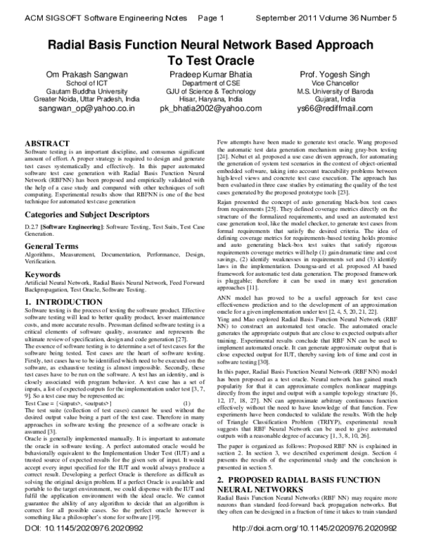 (PDF) Radial Basis Function Neural Network based Approach to Estimate Transformer Harmonic ...