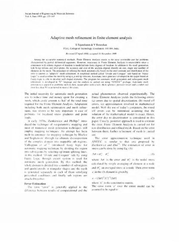 Pdf Fuzzy Logic For Adaptive Mesh Refinement