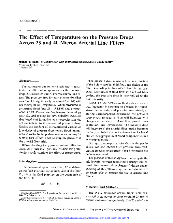 (PDF) The Effect of Temperature on the Pressure Drops Across 25 and 40 ...