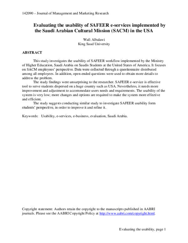 (PDF) Evaluating the usability of SAFEER e-services implemented by the ...