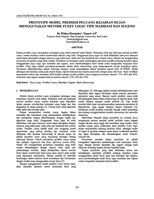 (PDF) Prototipe Model Prediksi Peluang Kejadian Hujan Menggunakan ...
