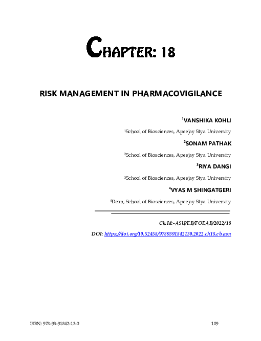 (PDF) Risk Management in Pharmacovigilance
