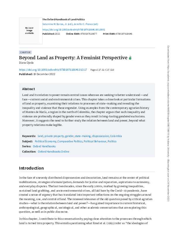 (PDF) Beyond Land as Property