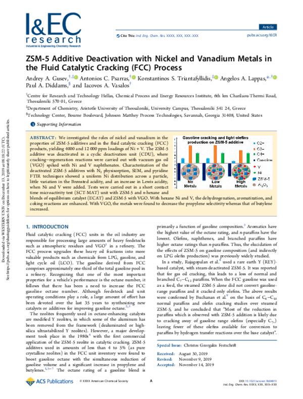 (PDF) ZSM-5 Additive Deactivation with Nickel and Vanadium Metals in ...