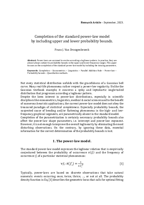 (PDF) Completion of the standard power-law model by including upper and ...