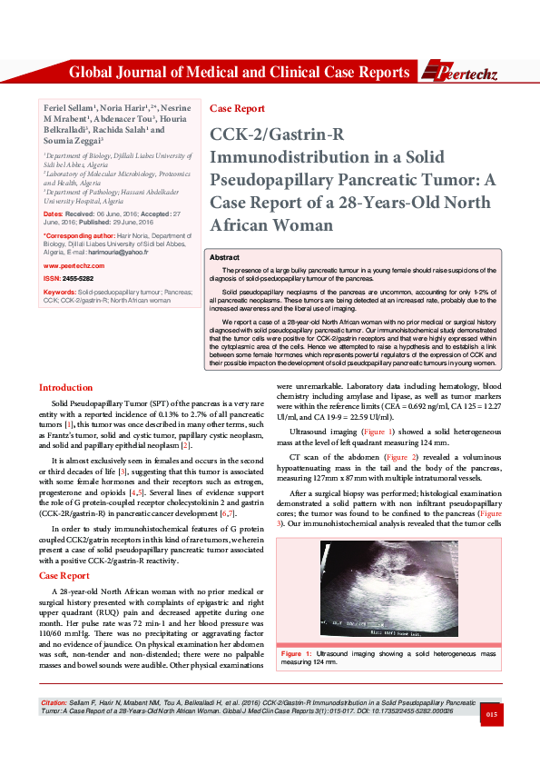 (PDF) CCK-2/Gastrin-R Immunodistribution in a Solid Pseudopapillary ...