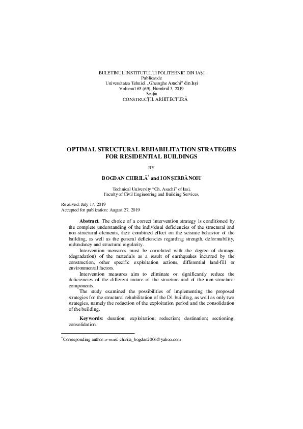 (PDF) Optimal Structural Rehabilitation Strategies for Residential ...