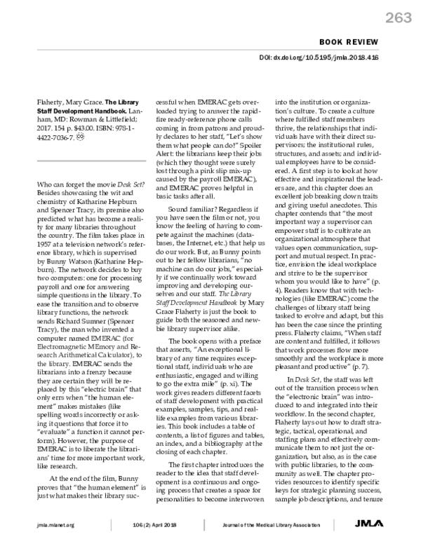 (PDF) The Library Staff Development Handbook