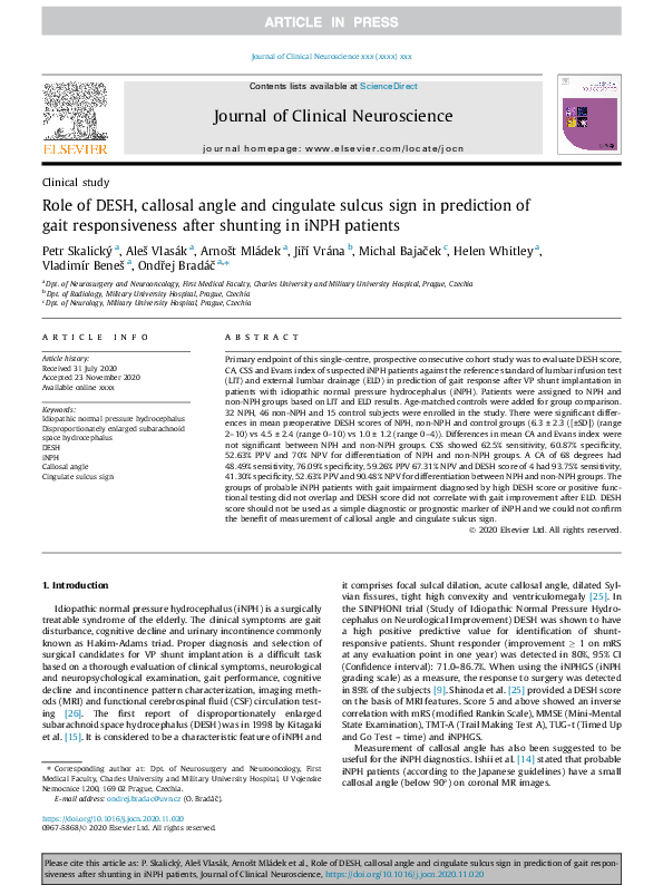 (PDF) Predicting Gait Response in iNPH: Role of DESH and Imaging Signs