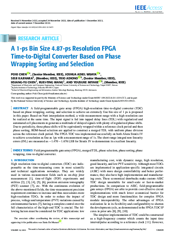 (PDF) A 1-ps Bin Size 4.87-ps Resolution FPGA Time-to-Digital Converter Based on Phase Wrapping ...