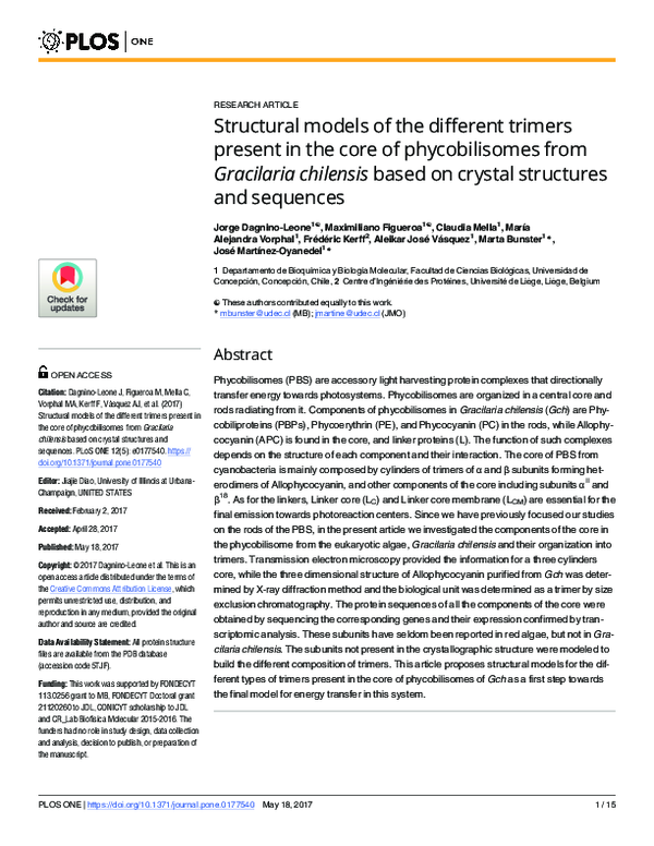 (PDF) Trimeric Structures of Phycobilisome Cores