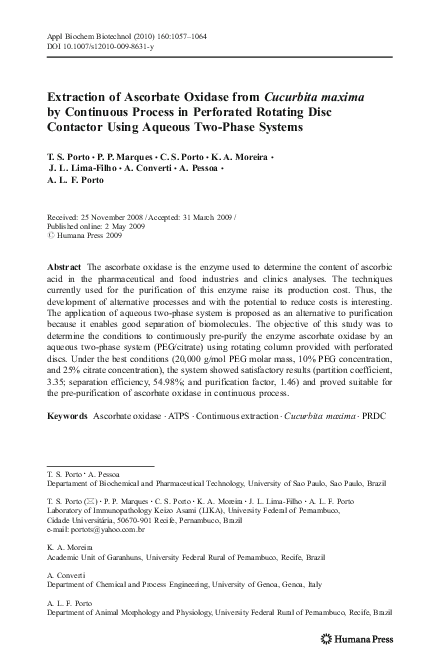 (PDF) Extraction of Ascorbate Oxidase from Cucurbita maxima by ...