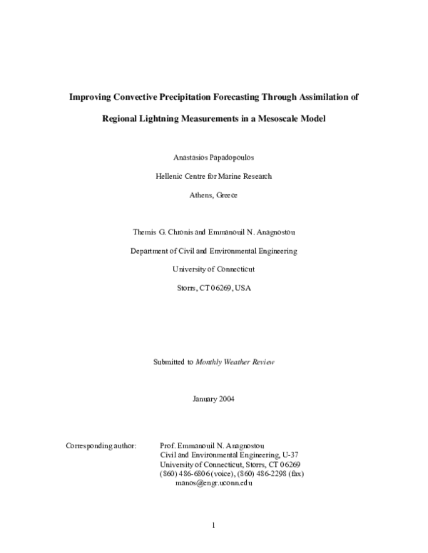 (PDF) Improving Convective Precipitation Forecasting through Assimilation of Regional Lightning ...