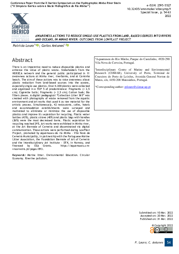(PDF) Awareness Actions to Reduce Single-Use Plastics from Land, Based ...