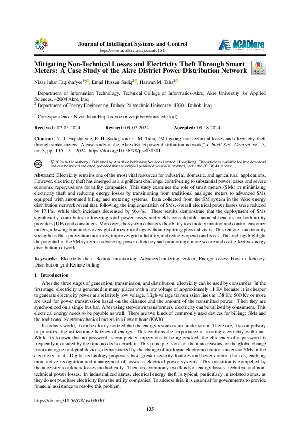 (PDF) Mitigating Non-Technical Losses and Electricity Theft Through Smart Meters: A Case Study ...