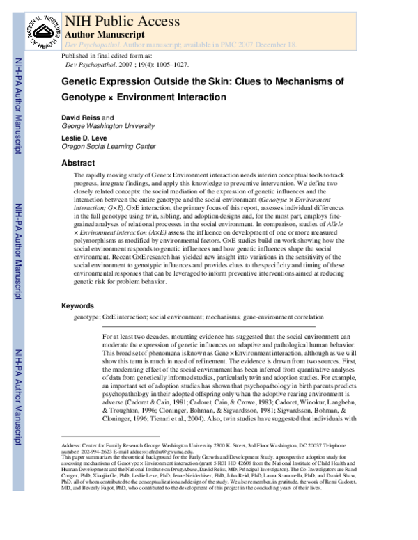 (PDF) Genetic expression outside the skin: Clues to mechanisms of ...