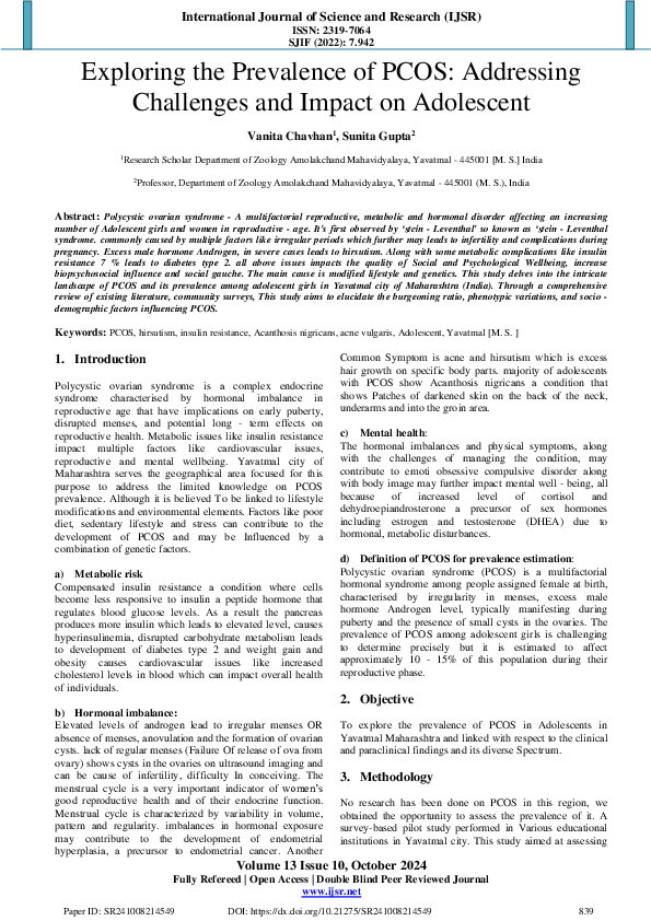 (PDF) Exploring the Prevalence of PCOS: Addressing Challenges and ...