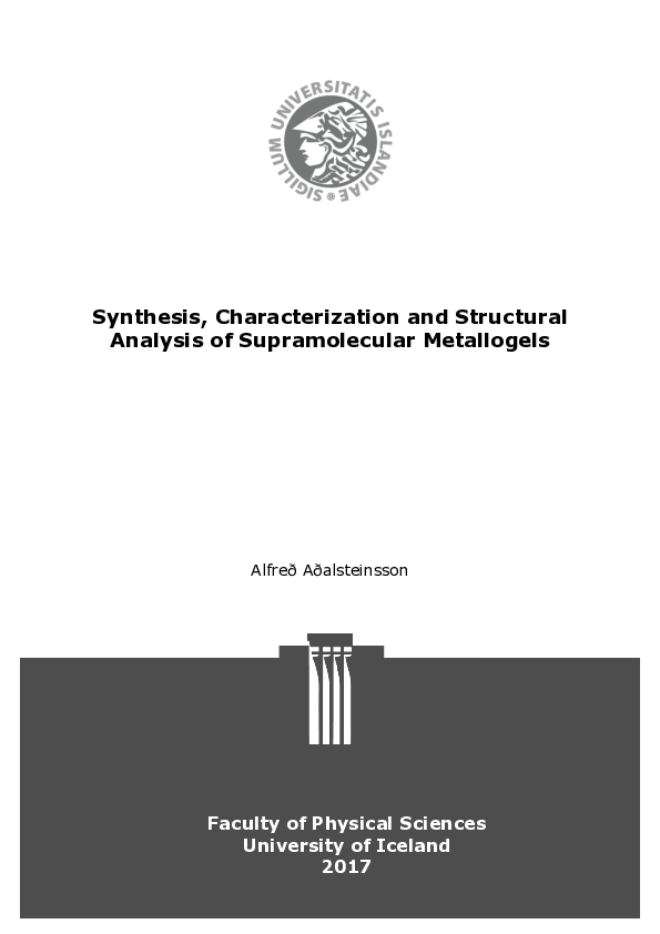 (PDF) Synthesis, Characterization and Structural Analysis of Supramolecular Metallogels