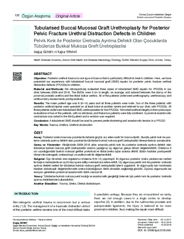 (PDF) Tubularised Buccal Mucosal Graft Urethroplasty for Posterior ...