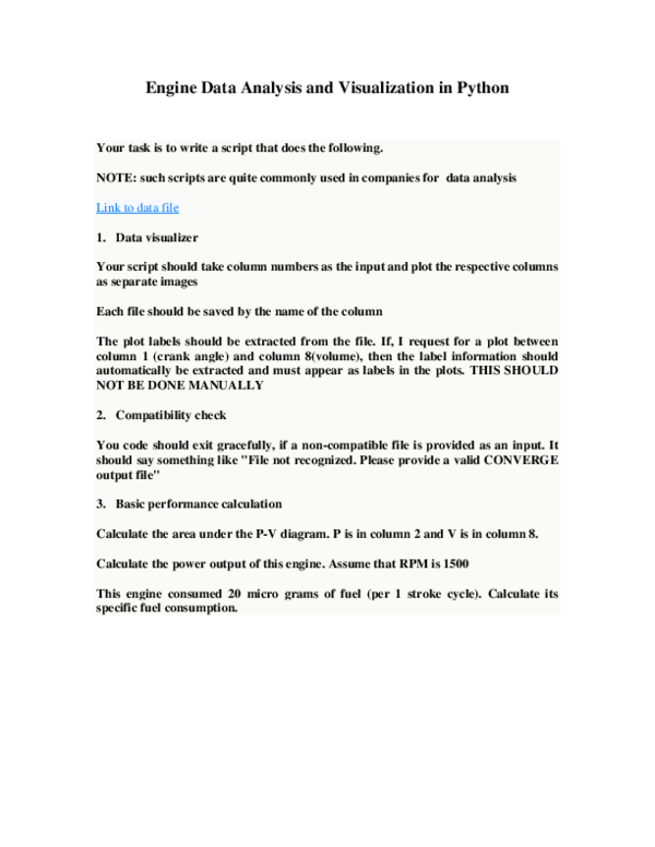 (PDF) Engine Data Analysis and Visualization in Python