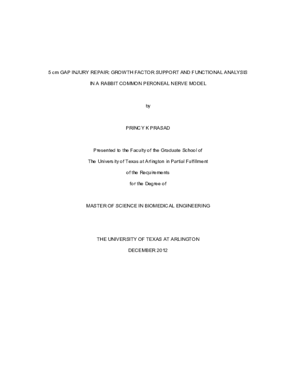 (PDF) 5 cm Gap Injury Repair: Growth Factor Support And Functional ...