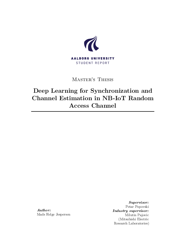 (PDF) Deep Learning for Synchronization and Channel Estimation in NB-IoT Random Access Channel