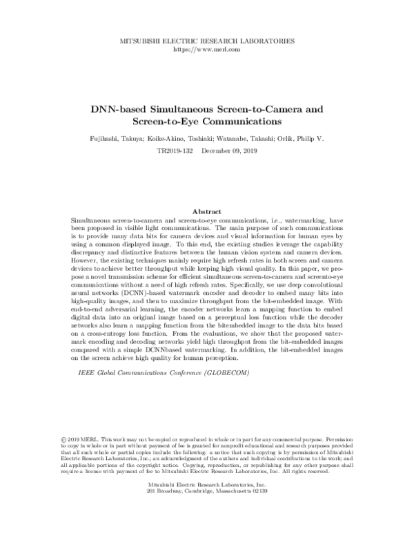 (PDF) DNN-Based Simultaneous Screen-to-Camera and Screen-to-Eye ...
