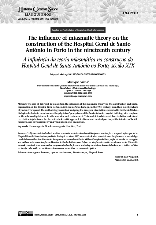 (PDF) The influence of miasmatic theory on the construction of the ...