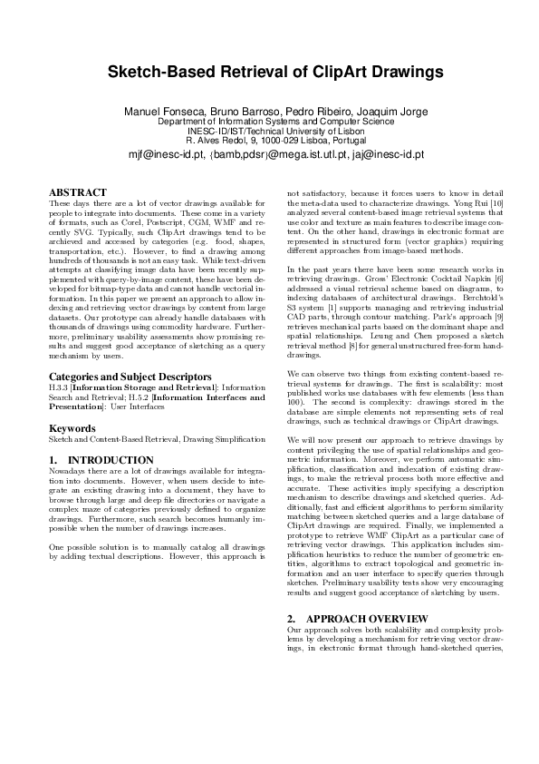 (PDF) Sketch-based retrieval of ClipArt drawings | Joaquim Jorge ...