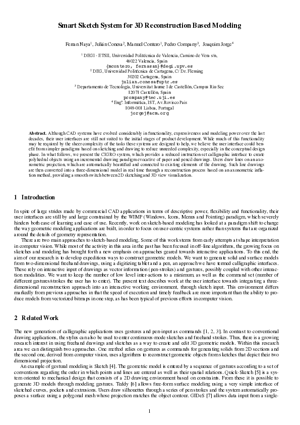 (PDF) Smart Sketch System for 3D Reconstruction Based Modeling