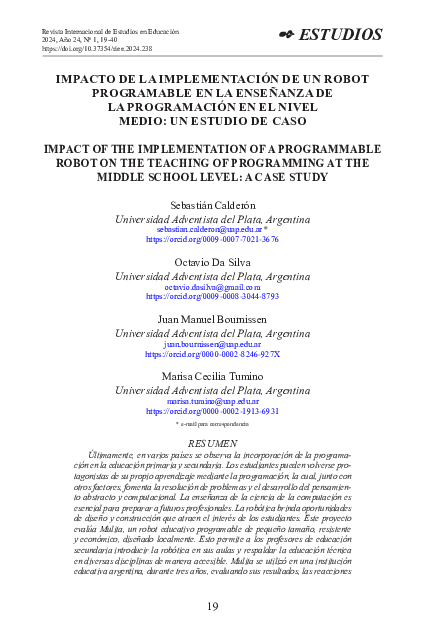 (PDF) Impacto de la implementación de un robot programable en la ...