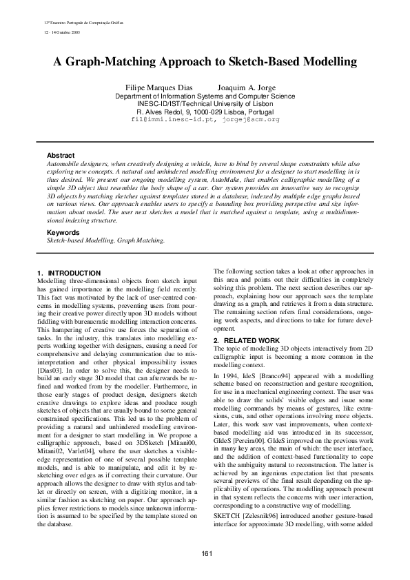 (PDF) A Graph-Matching Approach to Sketch-Based Modeling