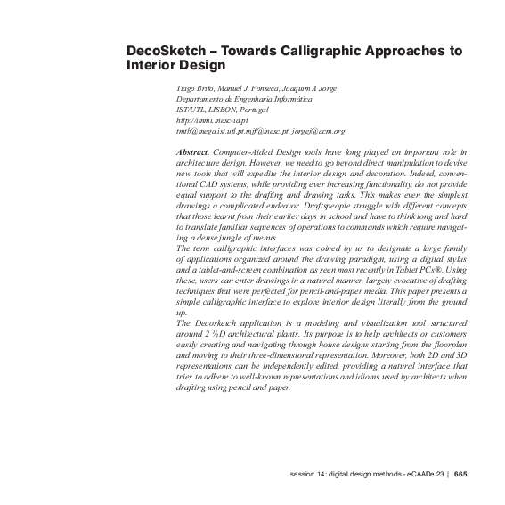 (PDF) DecoSketch – Towards Calligraphic Approaches to Interior Design