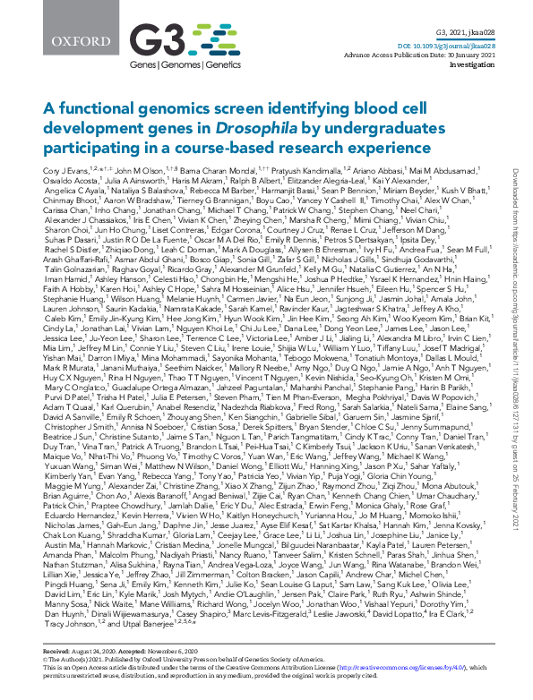 (PDF) A functional genomics screen identifying blood cell development ...