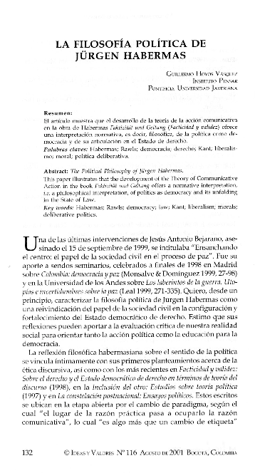 (PDF) La filosofía política de Jurgen Habermas