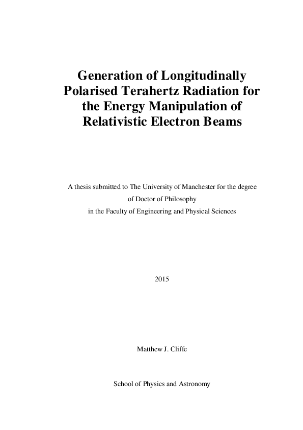 (PDF) Generation of longitudinally polarised terahertz radiation for ...