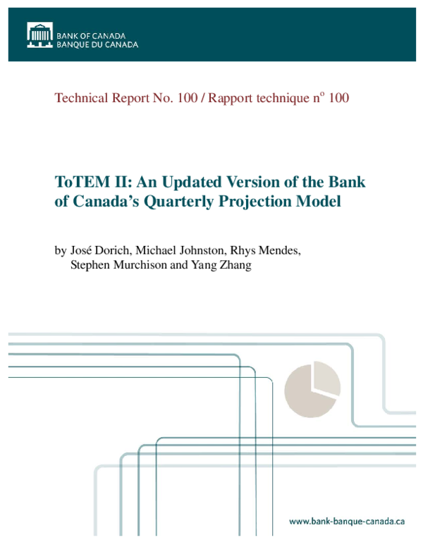 (PDF) ToTEM II: An Updated Version of the Bank of Canada's Quarterly ...