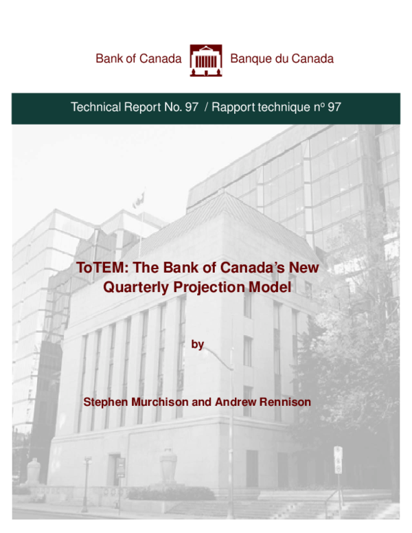 (PDF) ToTEM: The Bank of Canada's New Quarterly Projection Model ...