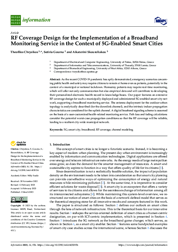 (PDF) RF Coverage Design for the Implementation of a Broadband ...