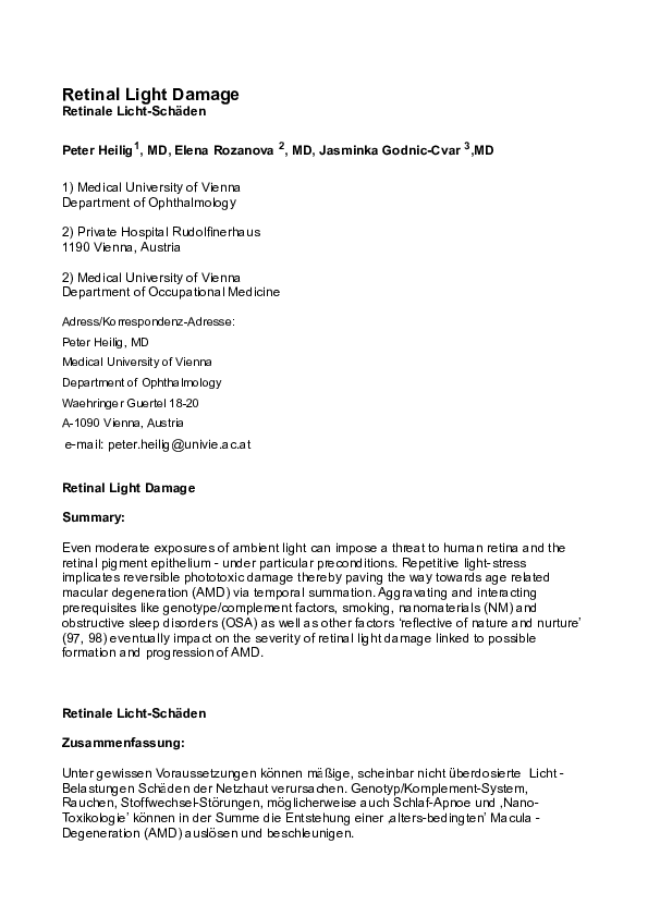 (PDF) Retinal light damage