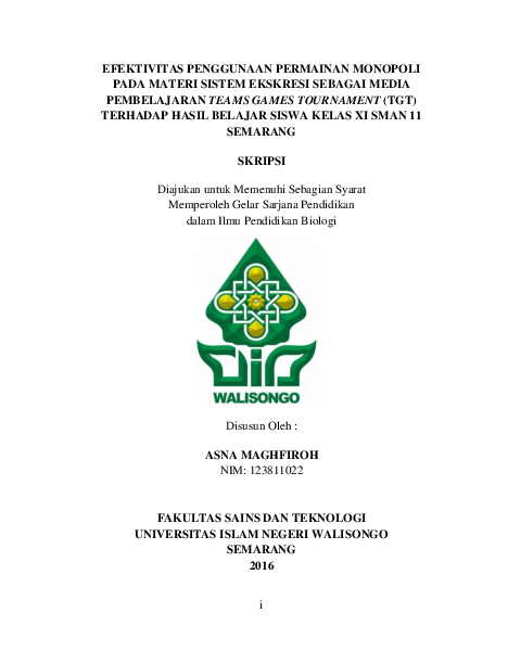 (PDF) Efektivitas penggunaan permainan monopoli pada materi sistem ekskresi sebagai media ...