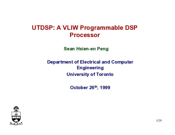 (PDF) UTDSP: A VLIW Programmable DSP Processor