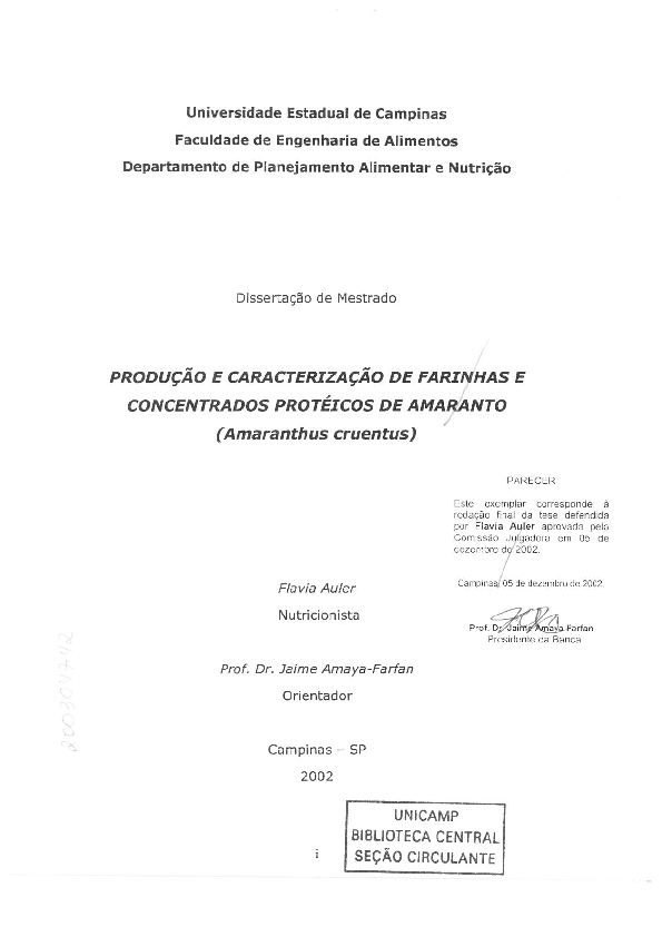 (PDF) Produção e caracterização de farinhas e concentrados proteicos de ...