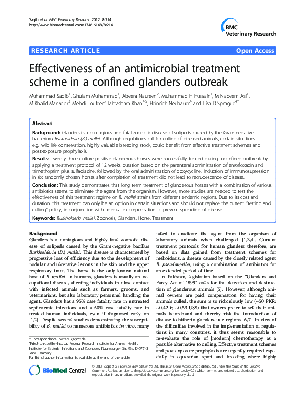 (PDF) Effectiveness of an antimicrobial treatment scheme in a confined ...