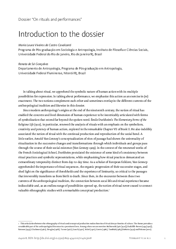 (PDF) Introduction to the dossier