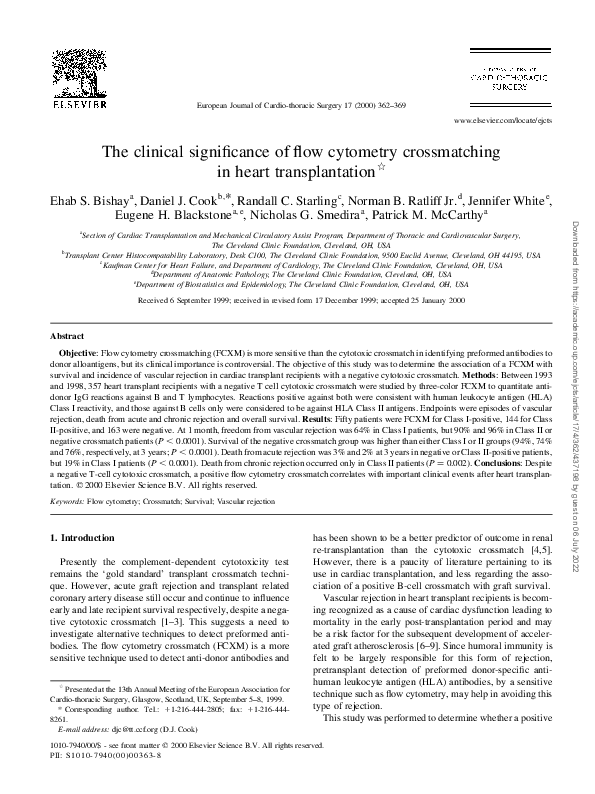 (PDF) The clinical significance of flow cytometry crossmatching in ...